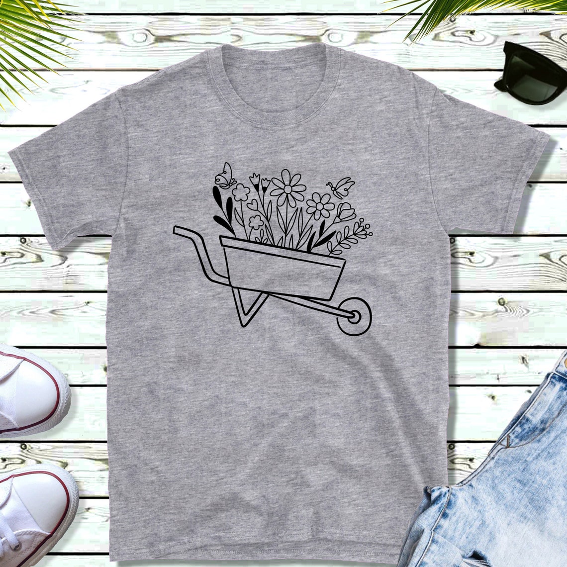 Floral Wheelbarrow Svg, Wheelbarrow Svg, Gardening Svg, Spring Svg ...