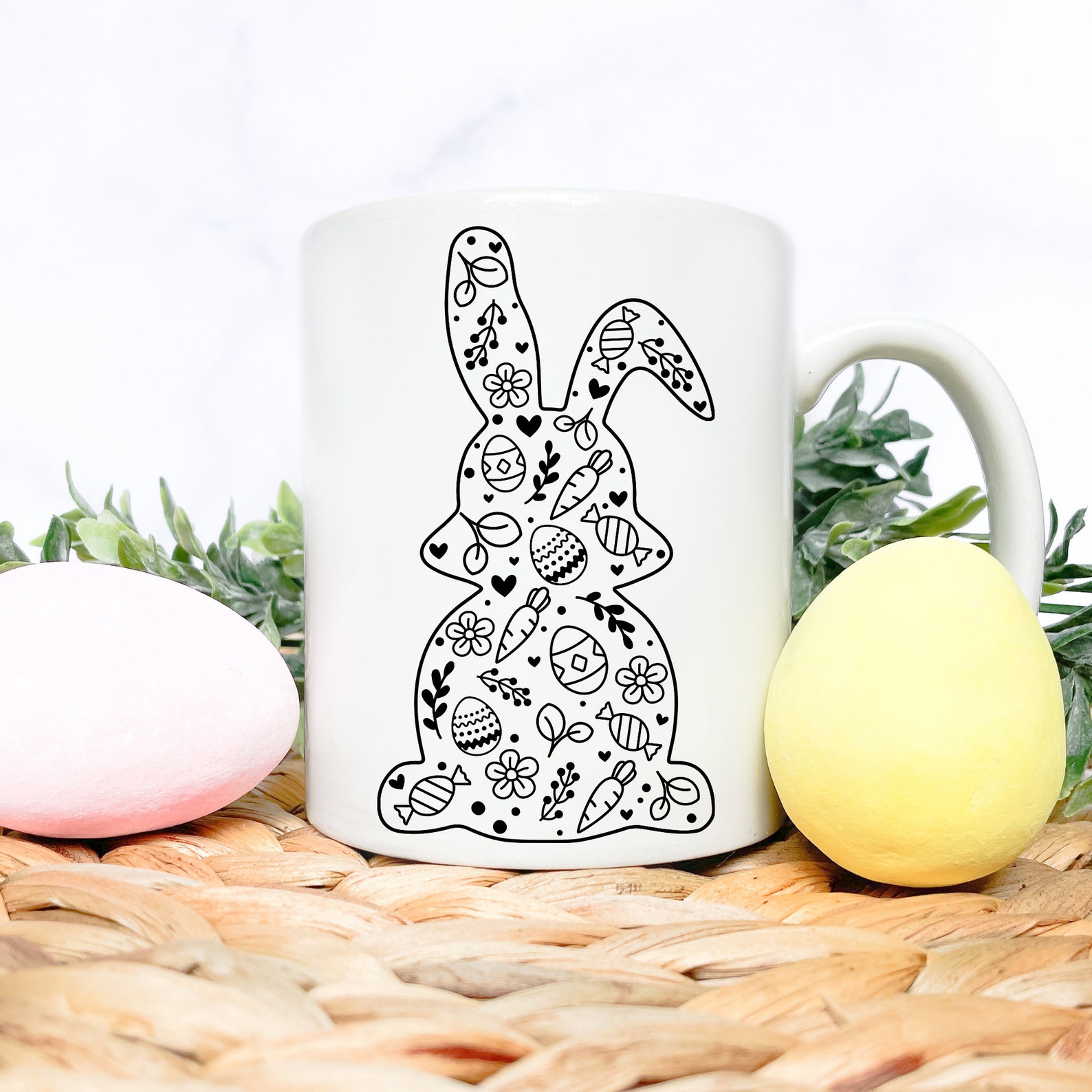 Easter Bunny Svg Floral Bunny Svg File Happy Easter Svg Flower