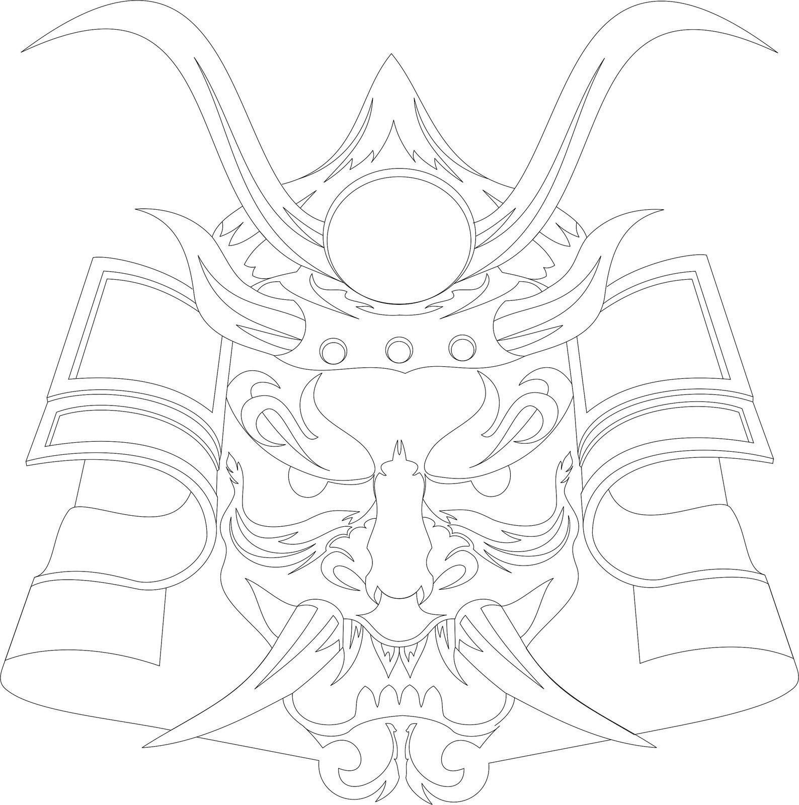 Japanese Demon Warrior Mask Svg - Etsy