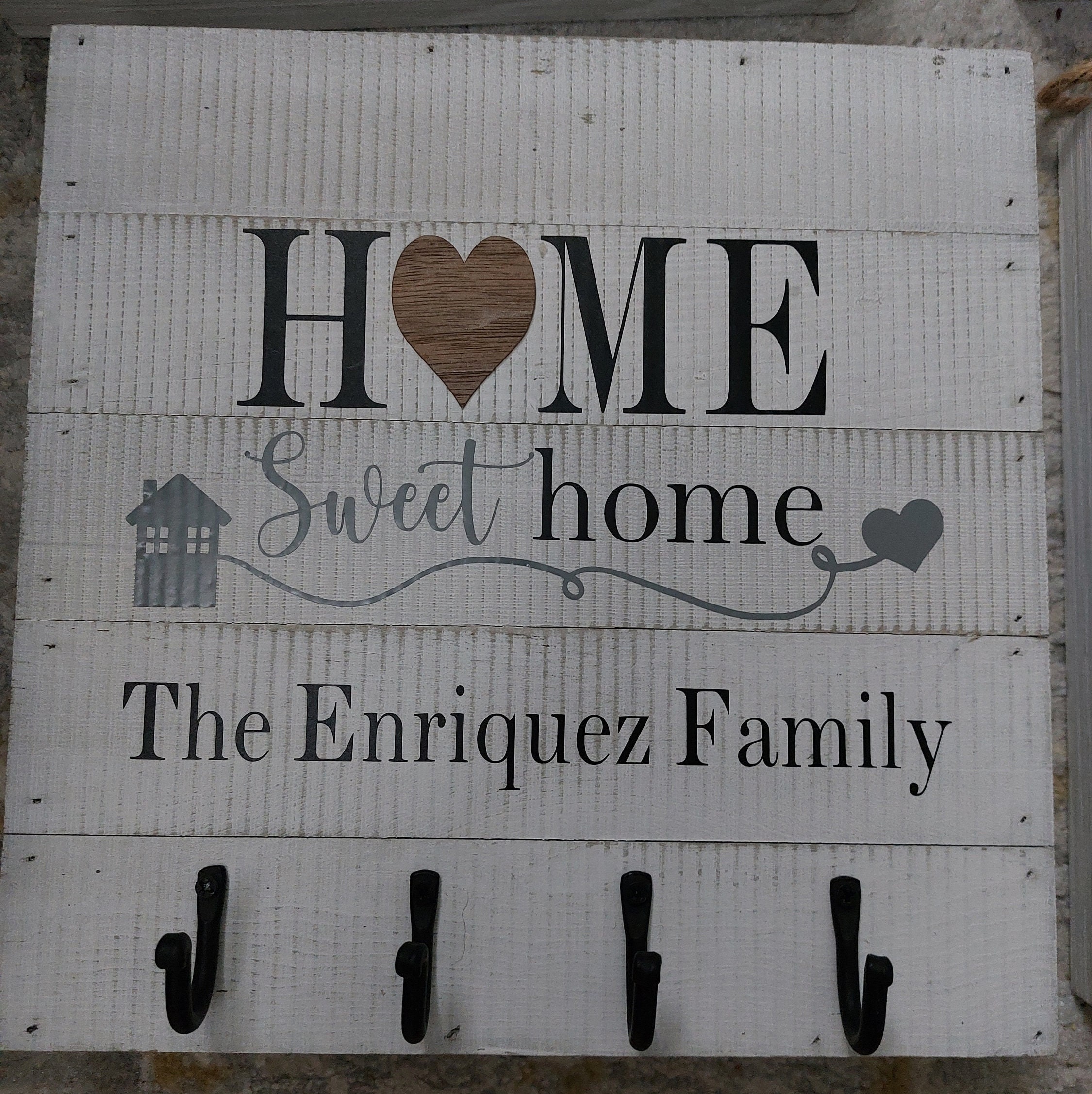 Custom Welcome, Home Sweet Home Sign With Key Hook - Etsy