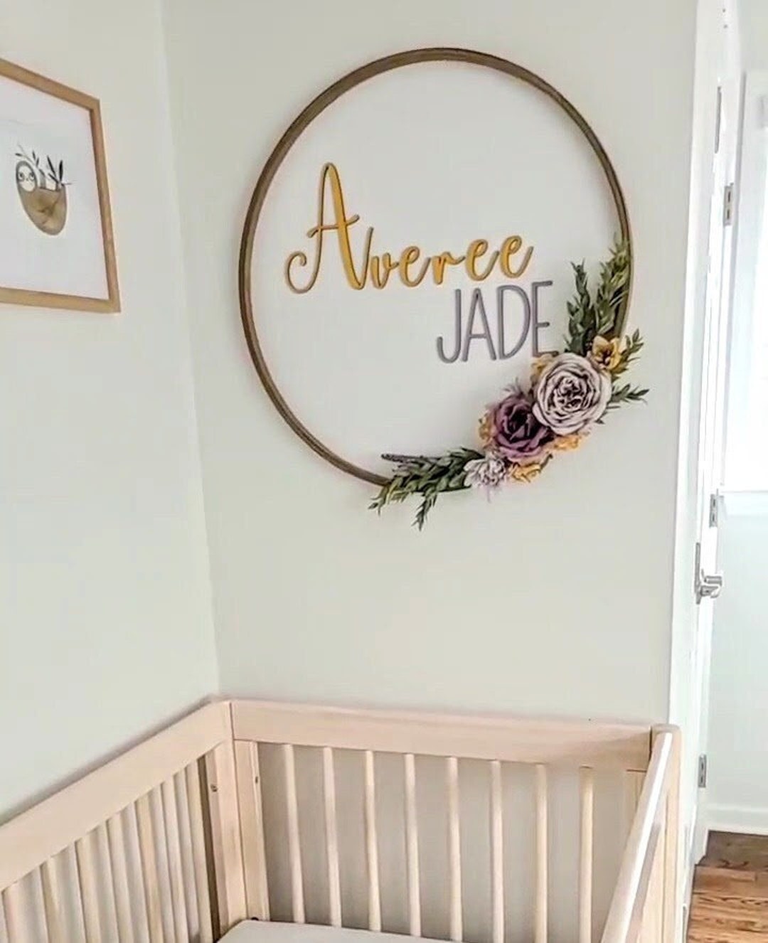 Custom Round Baby Name Sign, Baby Girl, Bedroom Nursery Sign - Etsy