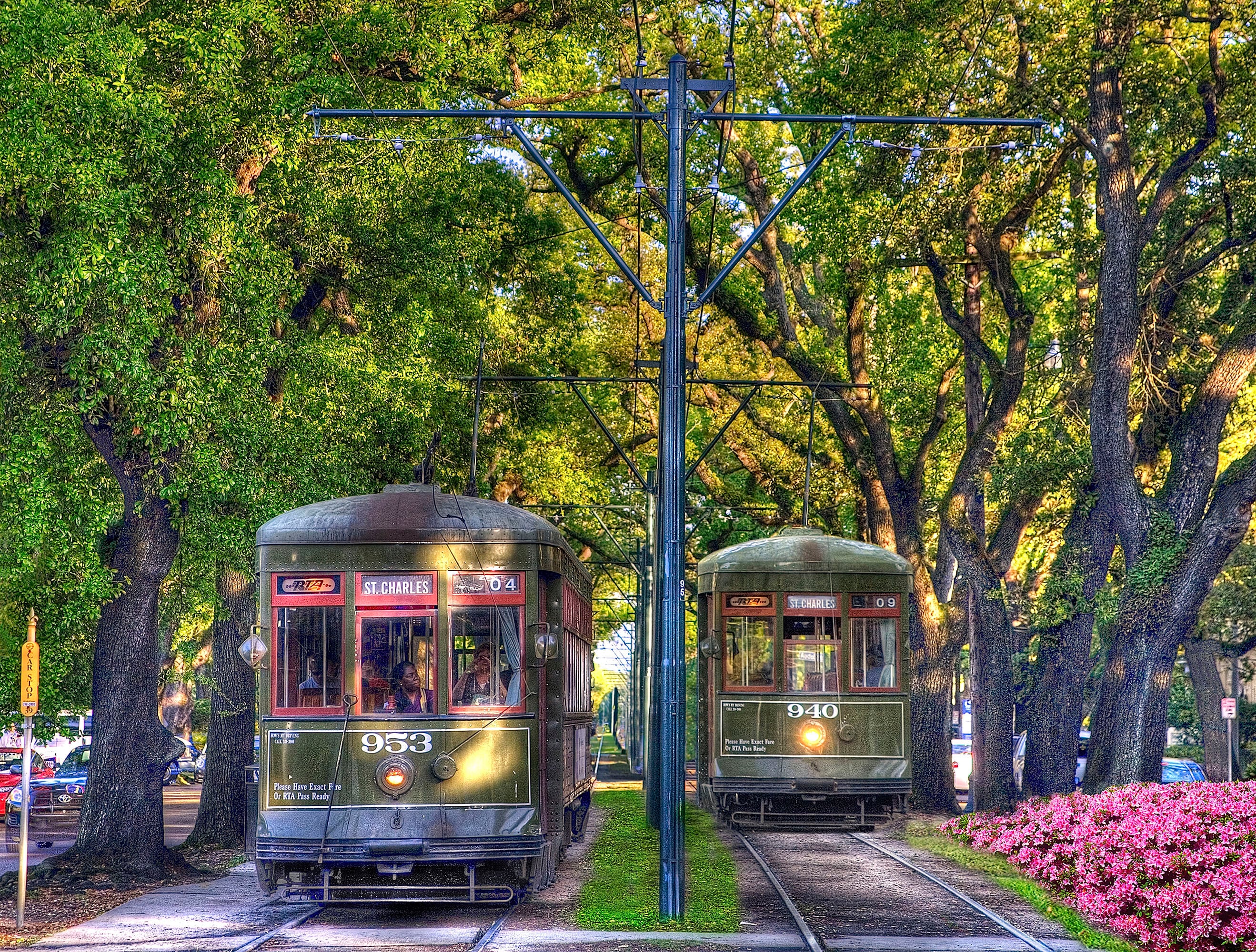 New Orleans Photograph of Streetcars on St. Charles Ave. - Etsy