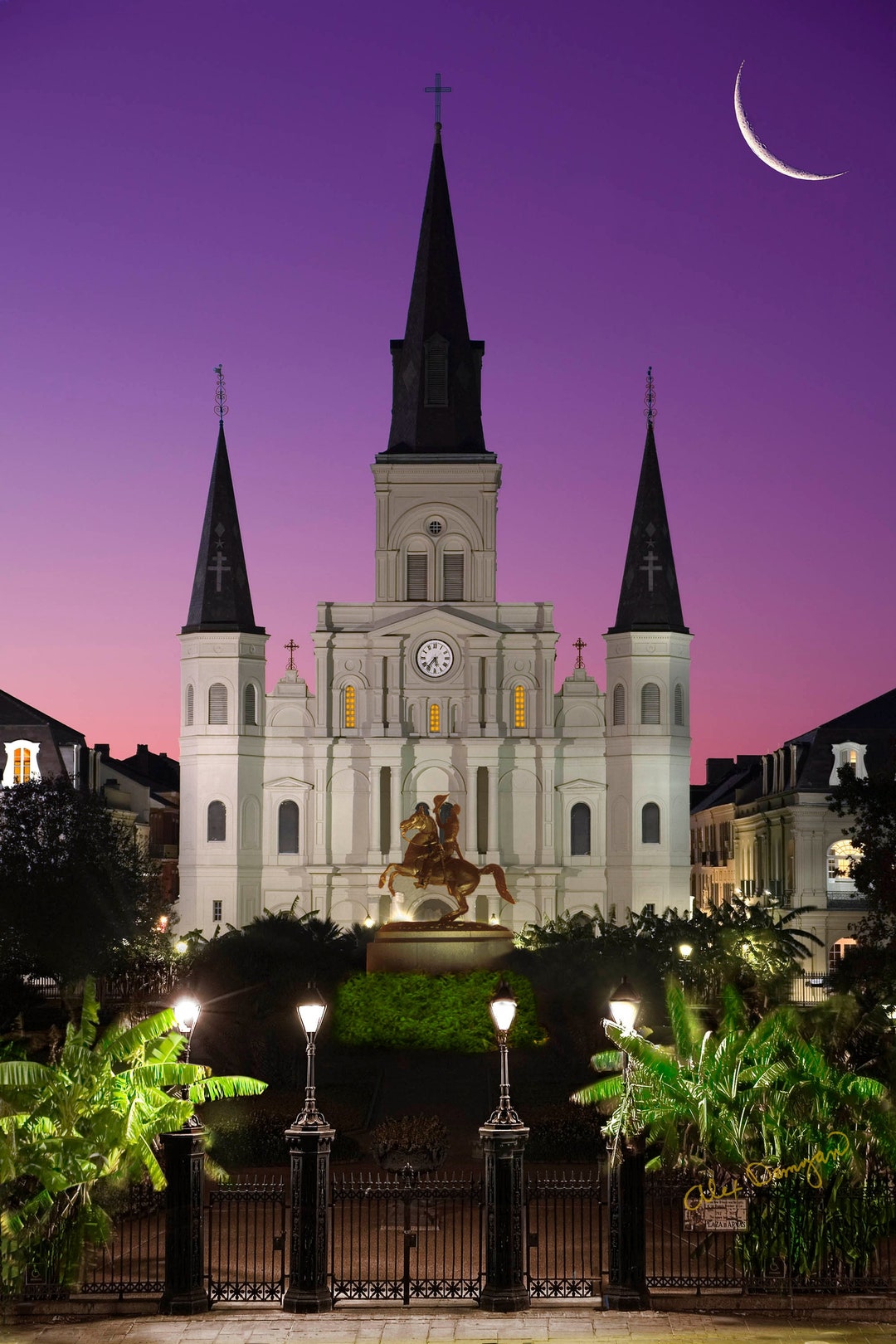 Crescent Moon Over St. Louis Cathedral, Pictures of New Orleans, French ...
