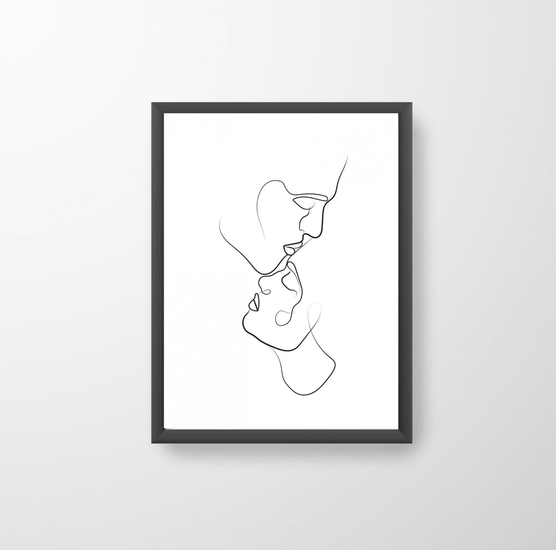 Couple Line Drawing | Face Line Art | Line Art Couple | Printable Art ...