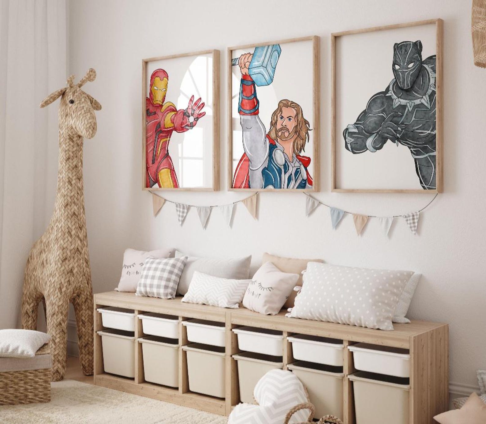 Superhero Prints for Kids – Set of 6 Boys Room Wall Art – Digital ...