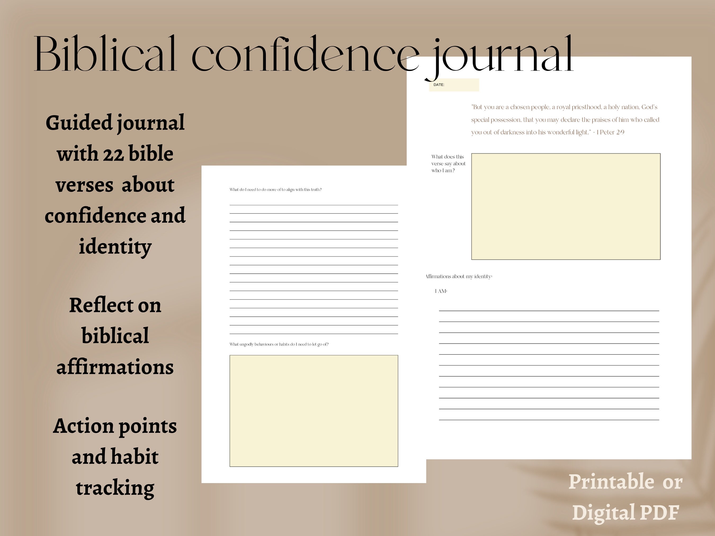 Prayer Journal Printable Bible Study Guide Confidence Journal Digital ...