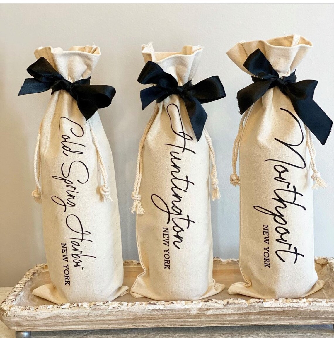 Custom Hometown Wine Bag - Etsy