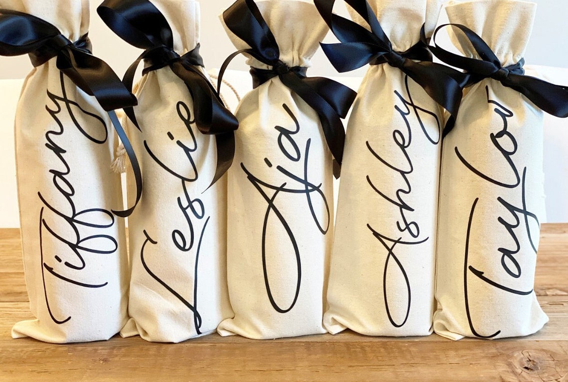 Wine Bags - Personalized [set of 5] - Etsy