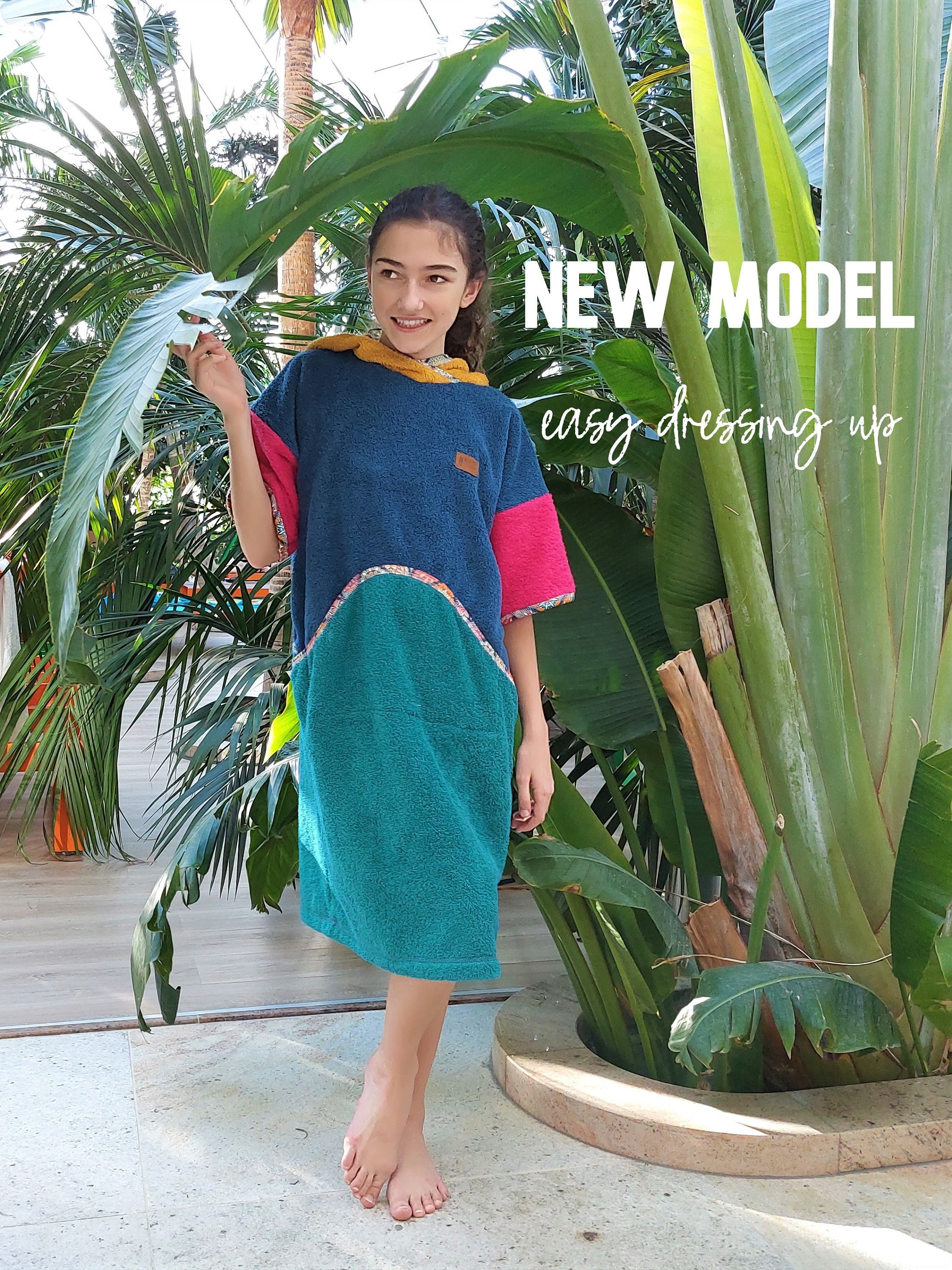 Beach Towel Poncho Morocco Surf Poncho Hooded Swim Robe Cotton Swim ...