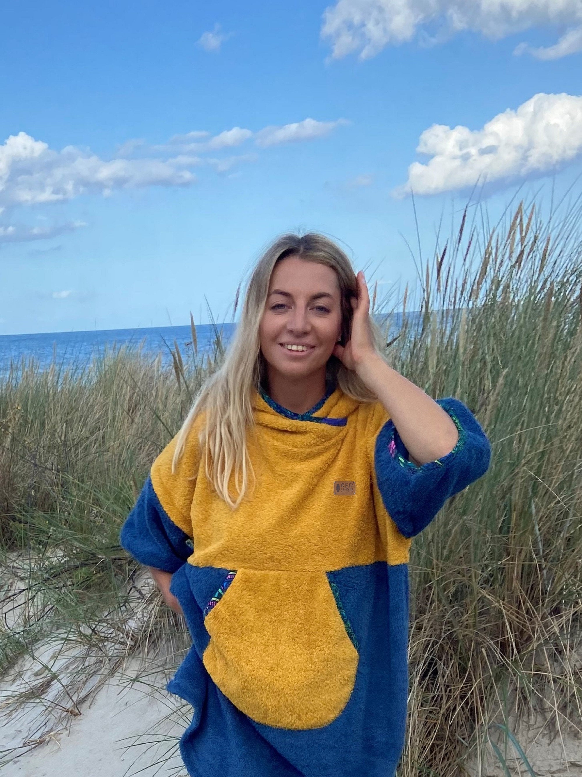 Surf Towel Poncho 100 % Cotton Sun and Sea Hooded Towel Swim - Etsy Canada