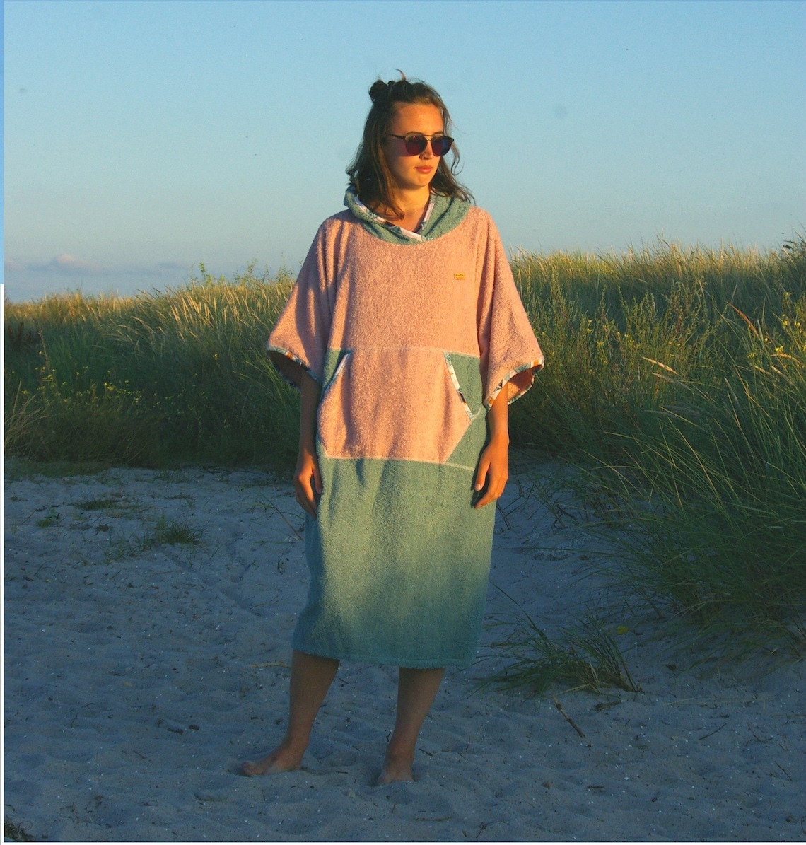 Beach Poncho Green Sage Surf Poncho 100 % Cotton Swim Parka | Etsy