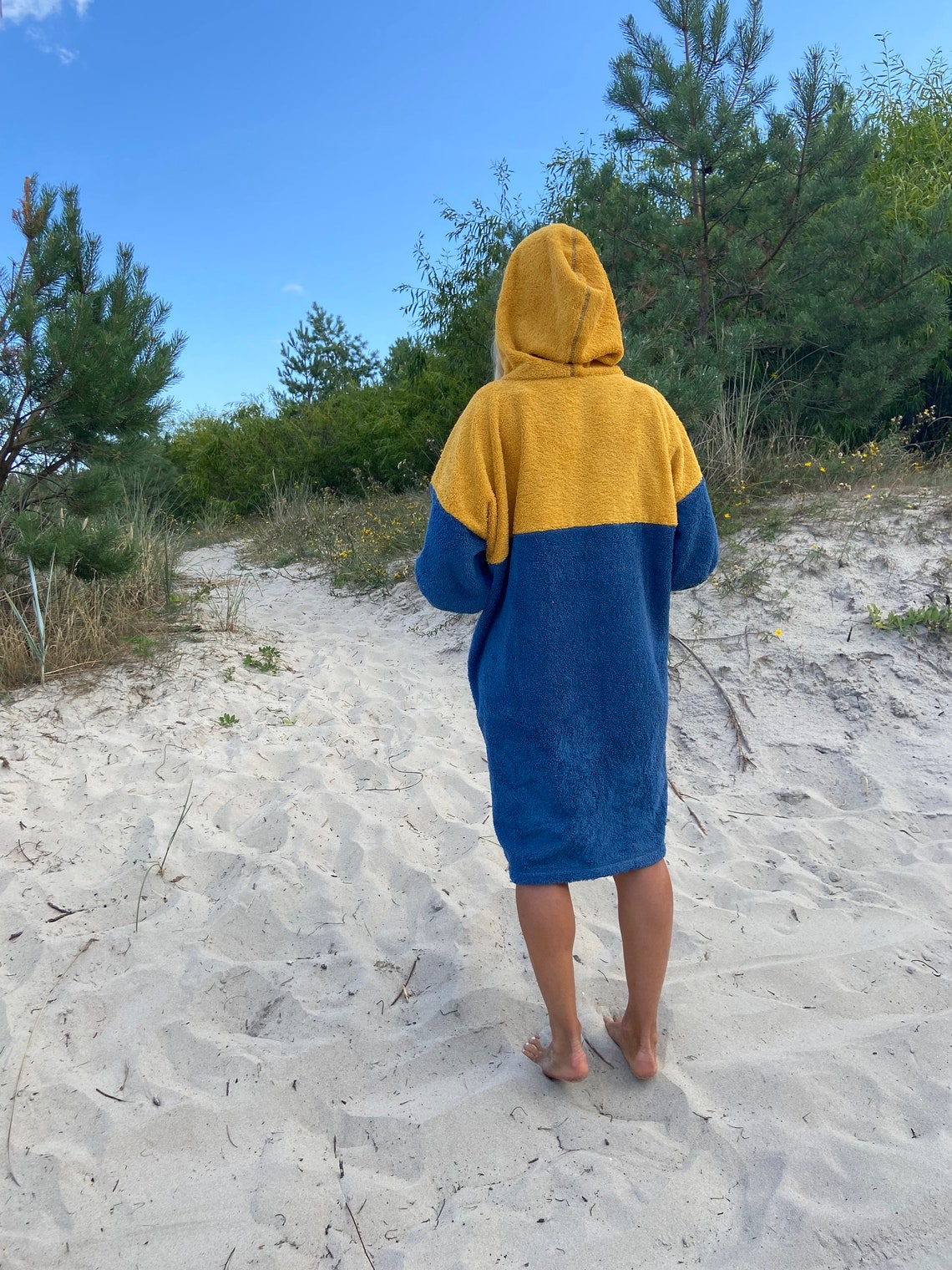 Surf Towel Poncho 100 % Cotton Sun and Sea Hooded Towel Swim - Etsy Canada