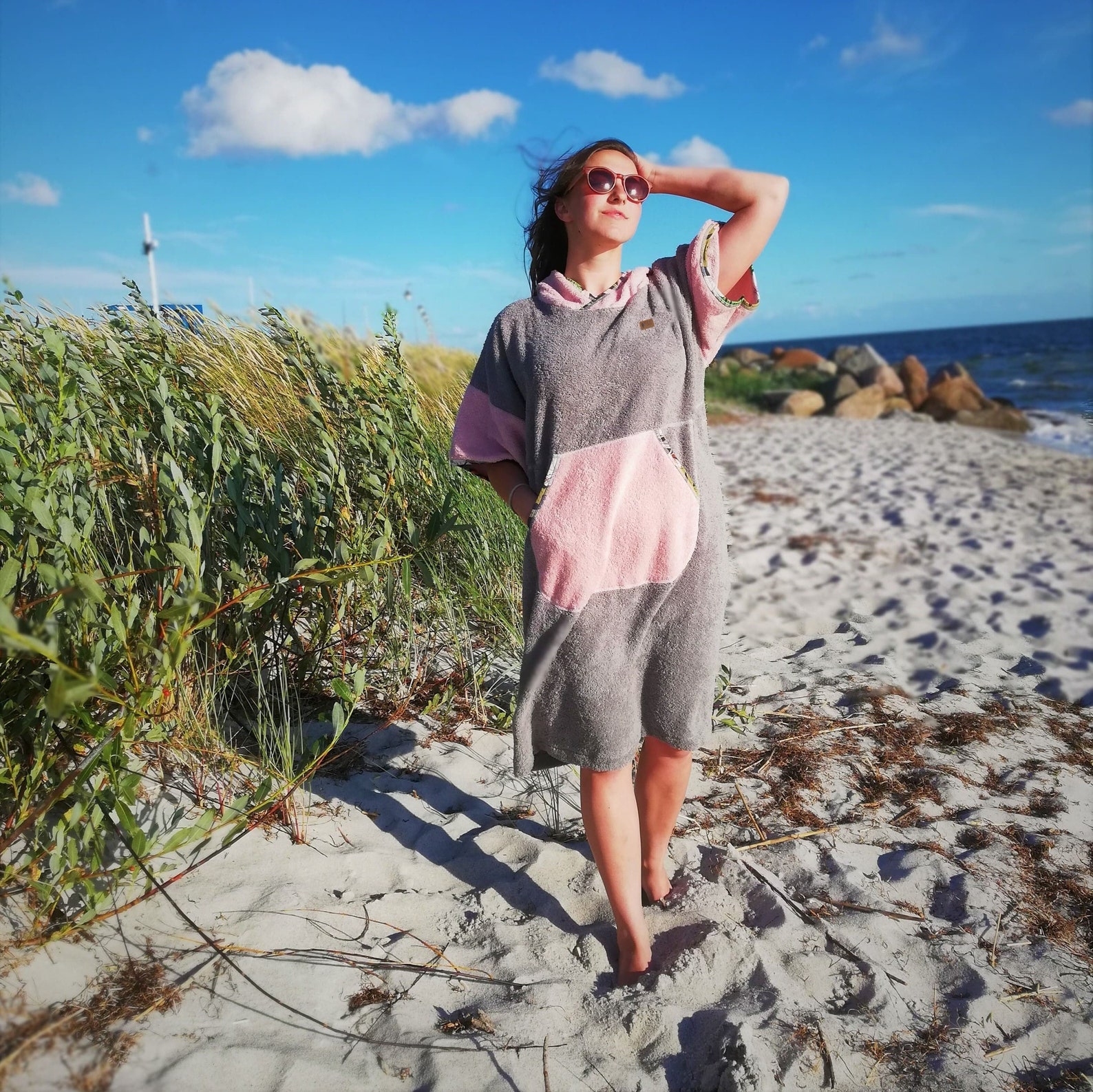 Hooded Cotton Changing Poncho | Surf Robe, Swim Parka - Etsy