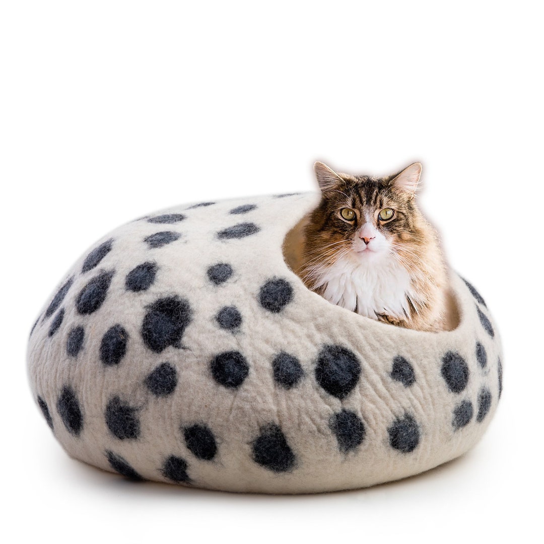 Handmade Organic Felt Cat Cave Cat Bed 100 % Natural Merino Wool Eco ...