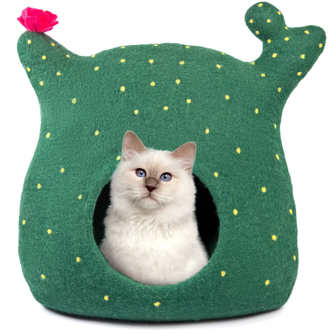 Luxurious Merino Wool Cat Cave - Ultimate Comfort & Eco-friendly Cactus ...