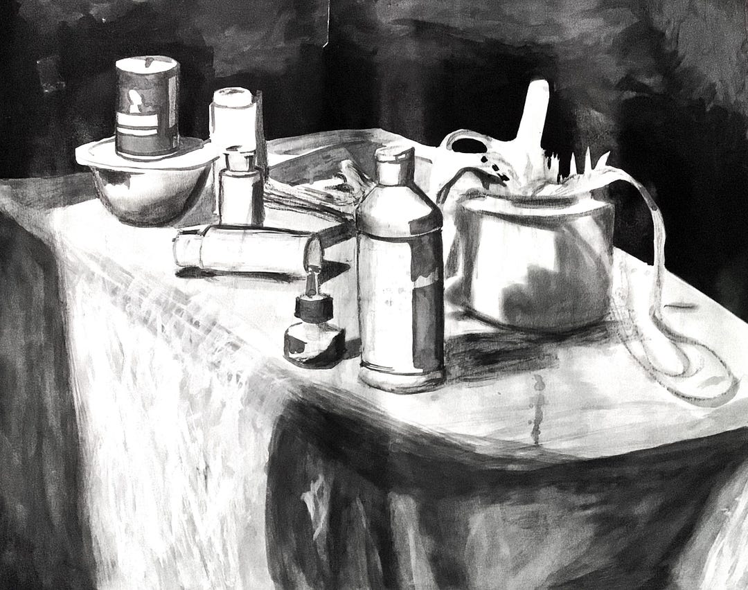 Still Life B&W Ink Washes - Etsy