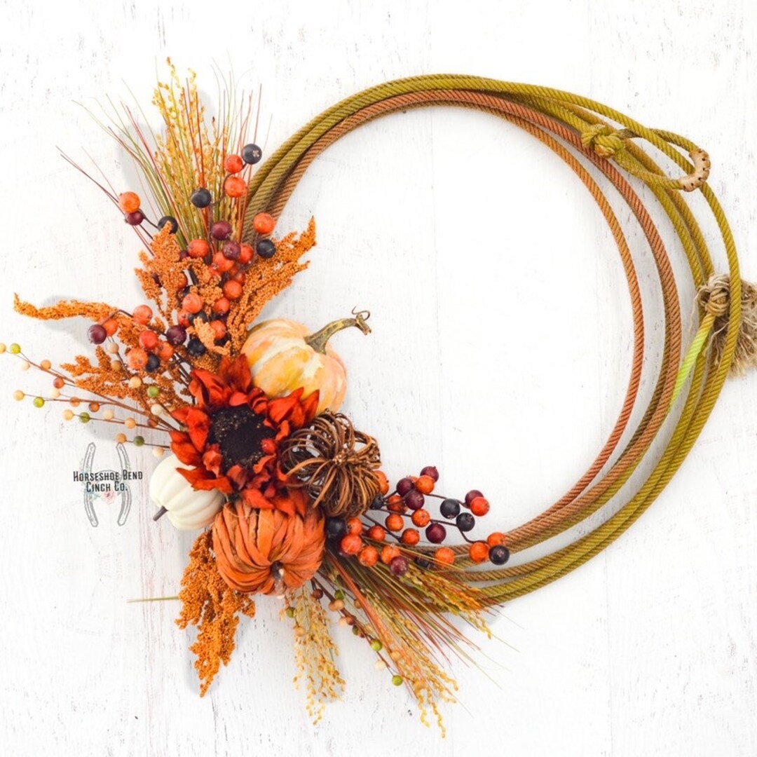 Red Sunflower Upcycled Lariat Rope Wreath - Etsy