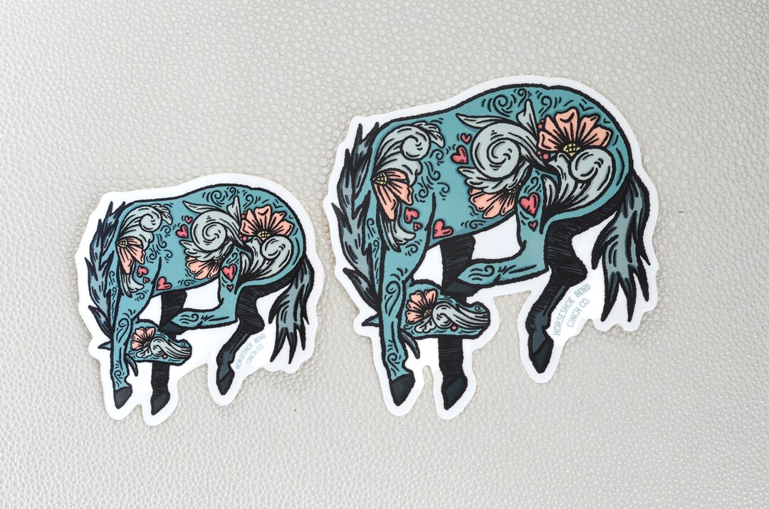 Exclusive COMBO Tooled Bucking Horse Vinyl Decal Sticker - Both Large ...