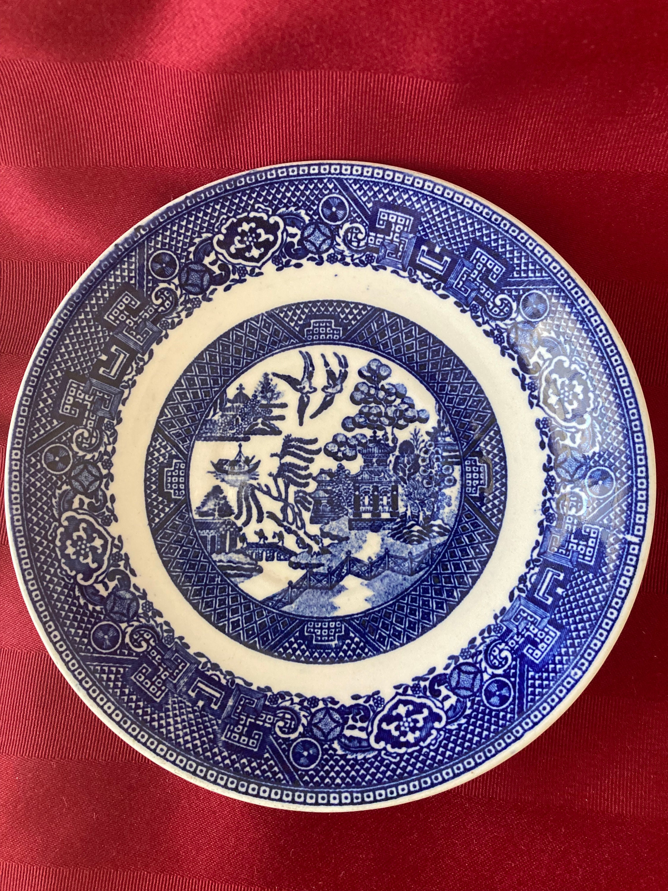 Vintage Homer Laughlin Blue Willow China, Blue and White Saucer, Made ...