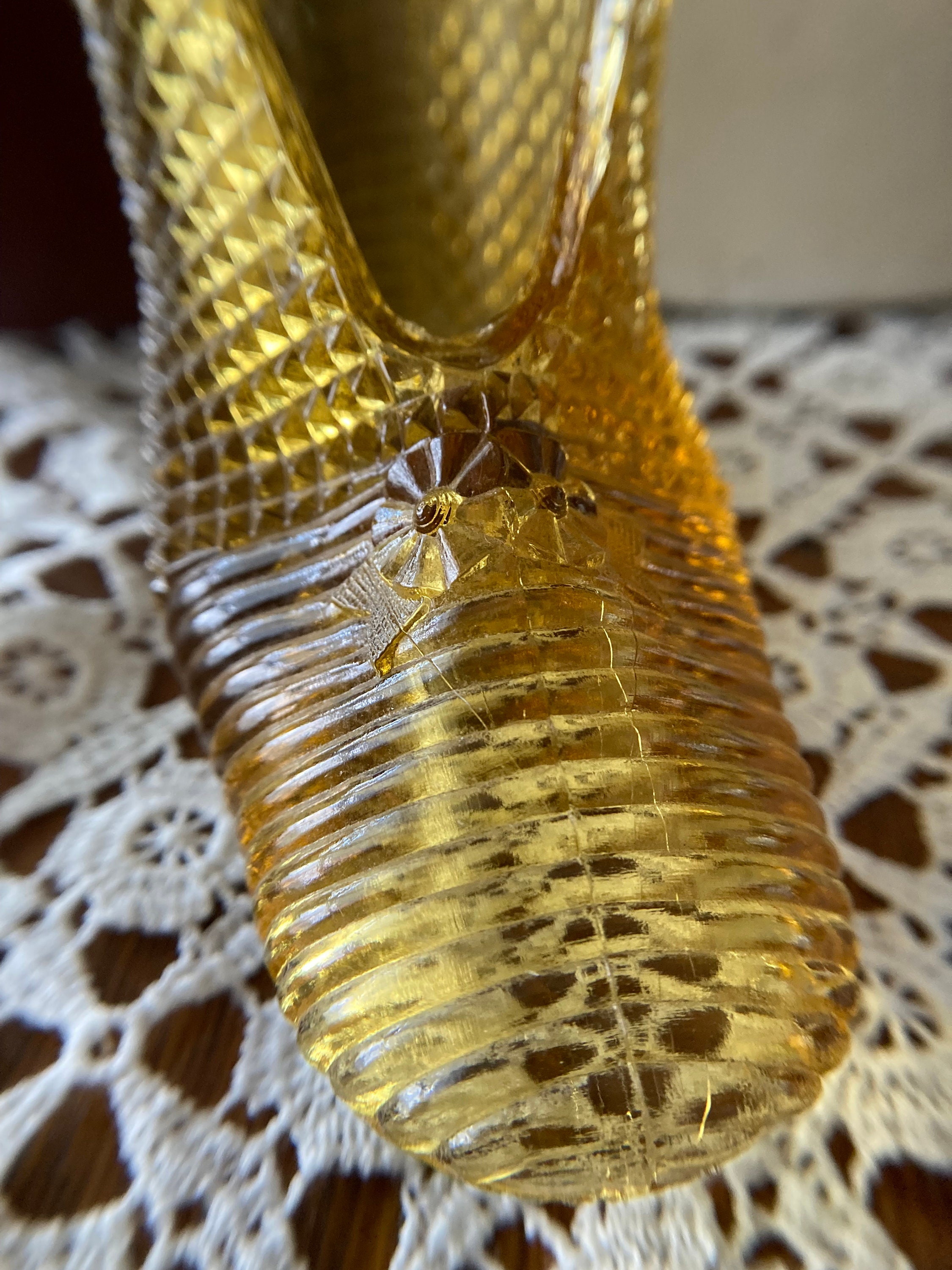Antique Duncan & Sons EAPG Amber Glass Baby Bootie Shoe - Etsy