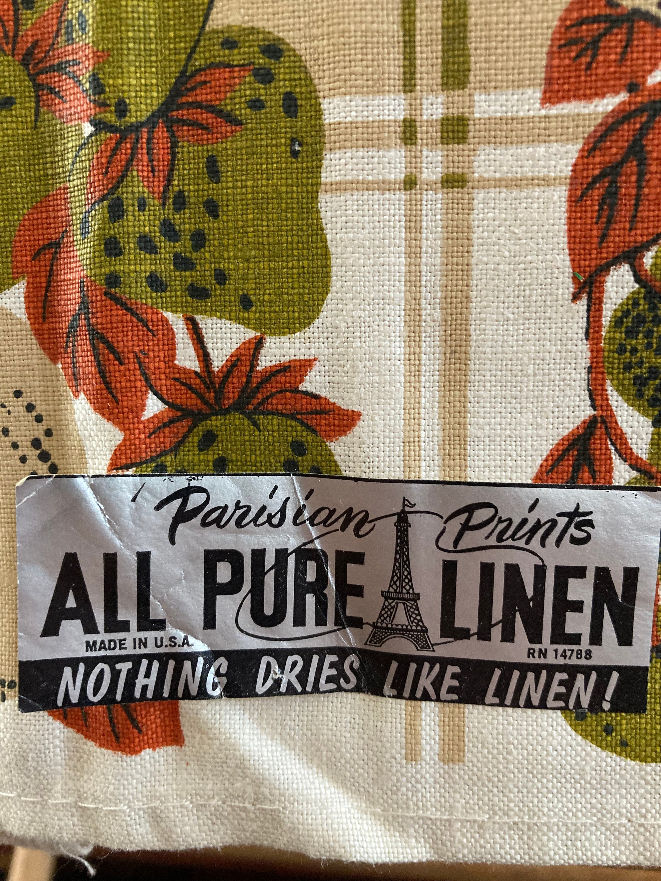 Tea Towels Kitchen & Dining Linens Vintage All Pure Linen 28” x 16 ...