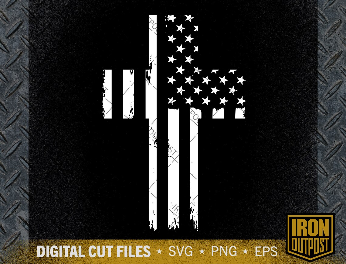 Cross Flag Svg, God Bless USA Svg, American Christian Svg, Patriotic ...
