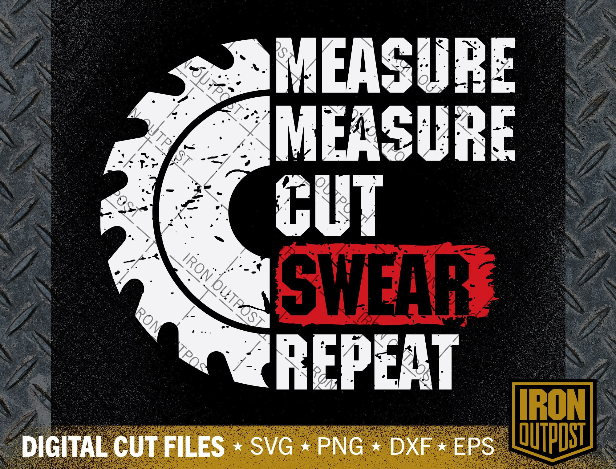 Funny Dad Svg, Measure Cut Swear Repeat Svg, Handyman Svg, Dad Svg ...