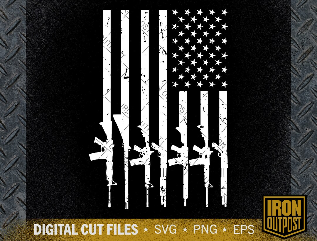 US Flag Gun Svg, 2nd Amendment Svg, Patriotic Svg, Gun Svg, Father's ...