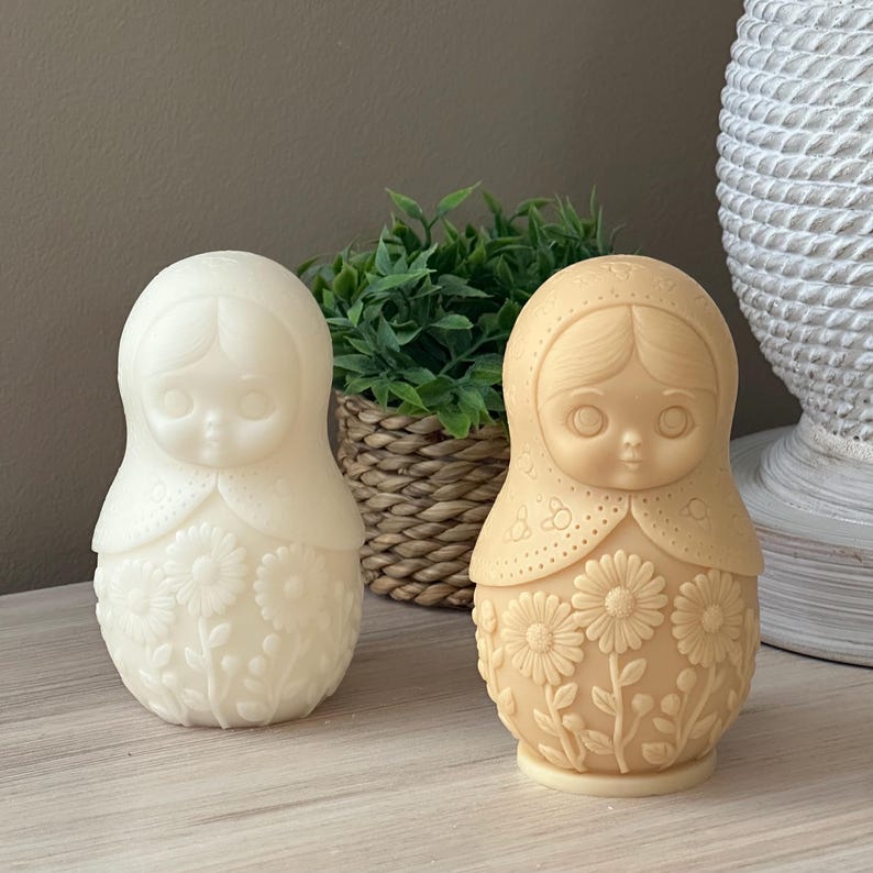 Matryoshka Candle – Russian Doll Soy Wax Candle, Floral Babushka Decor ...
