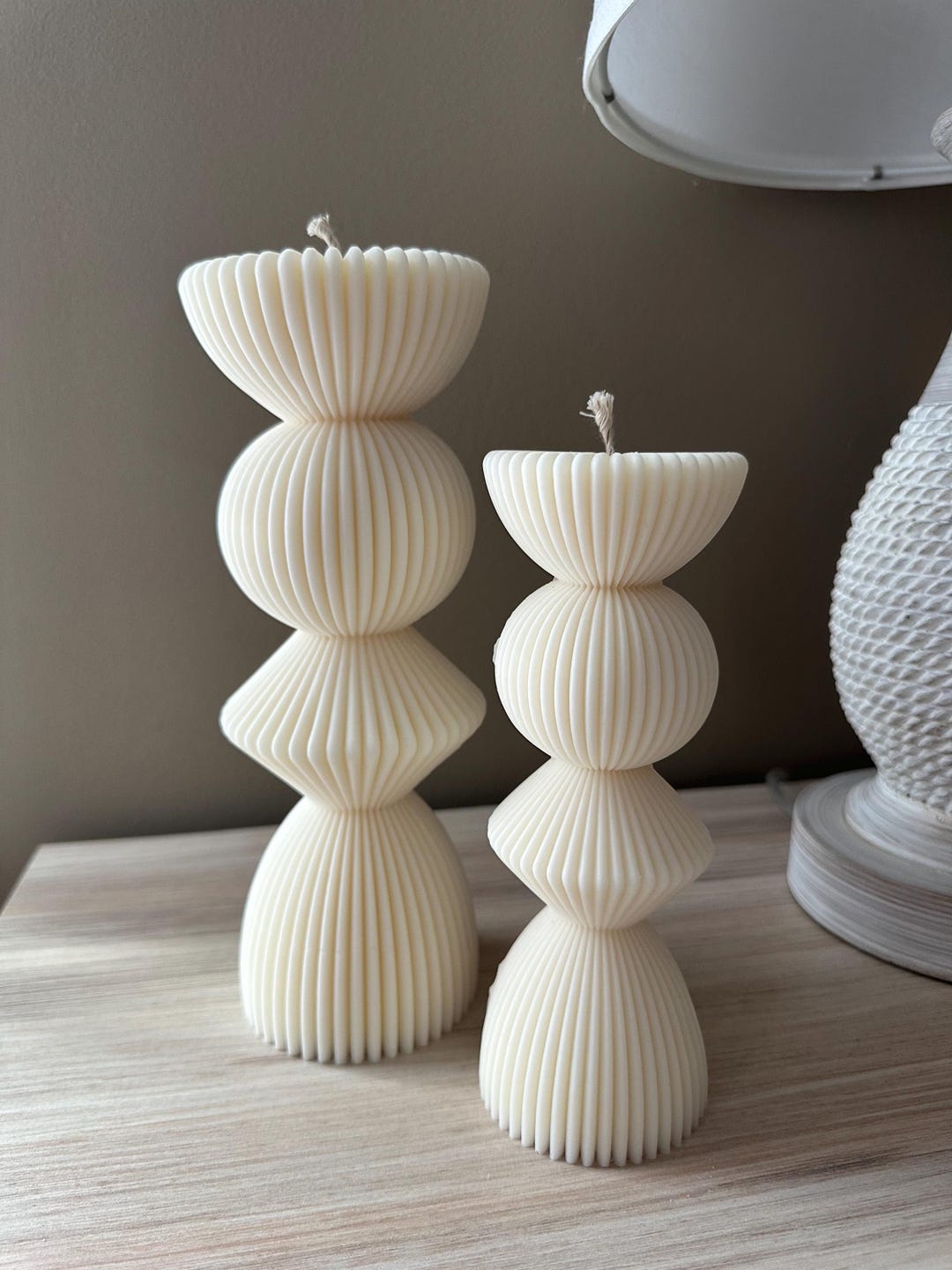 Sculptured Ribbed Soy Wax Candle: Modern Home Decor - Etsy