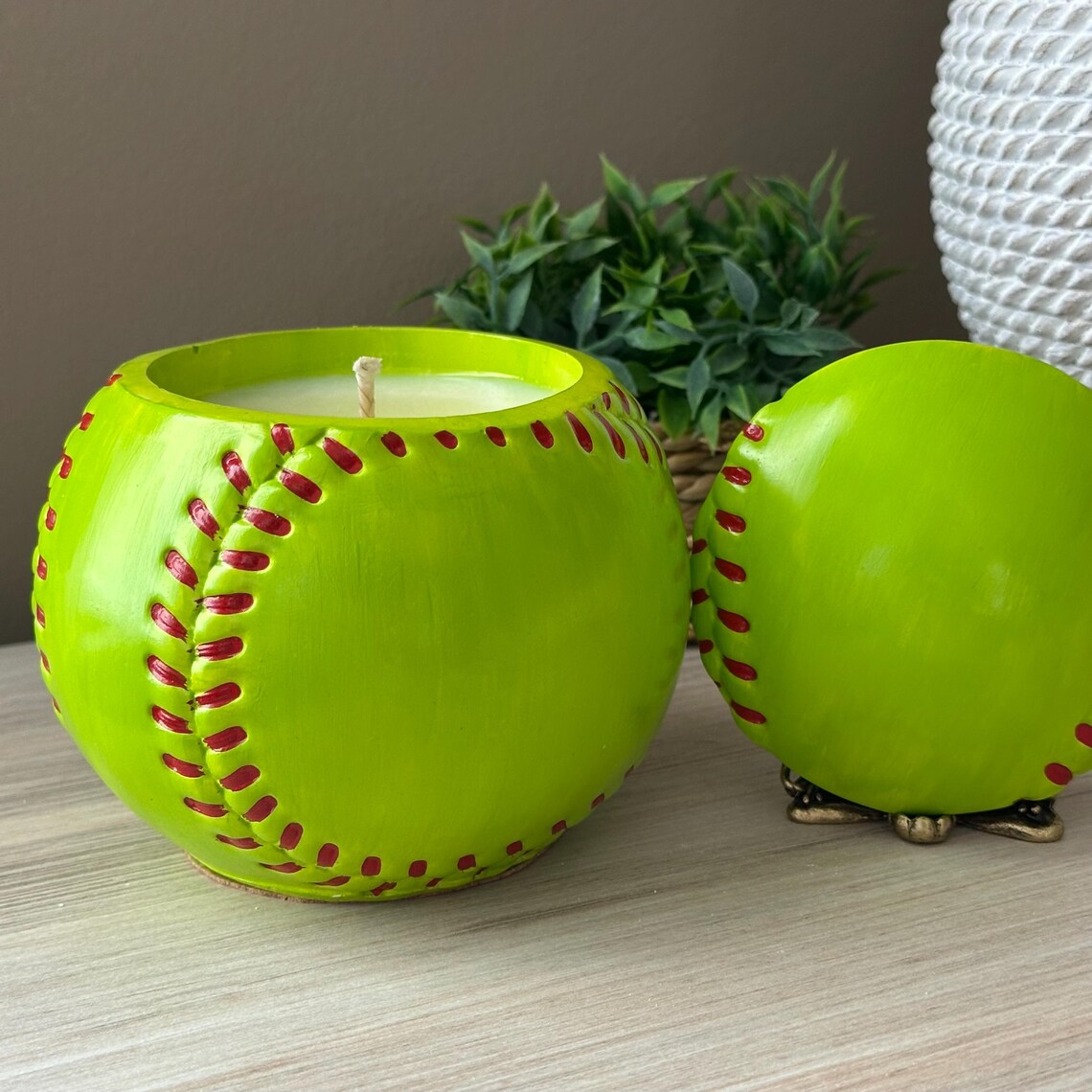Baseball Candle: Hand-poured Soy Wax, Man Cave Decor, Softball Candle ...