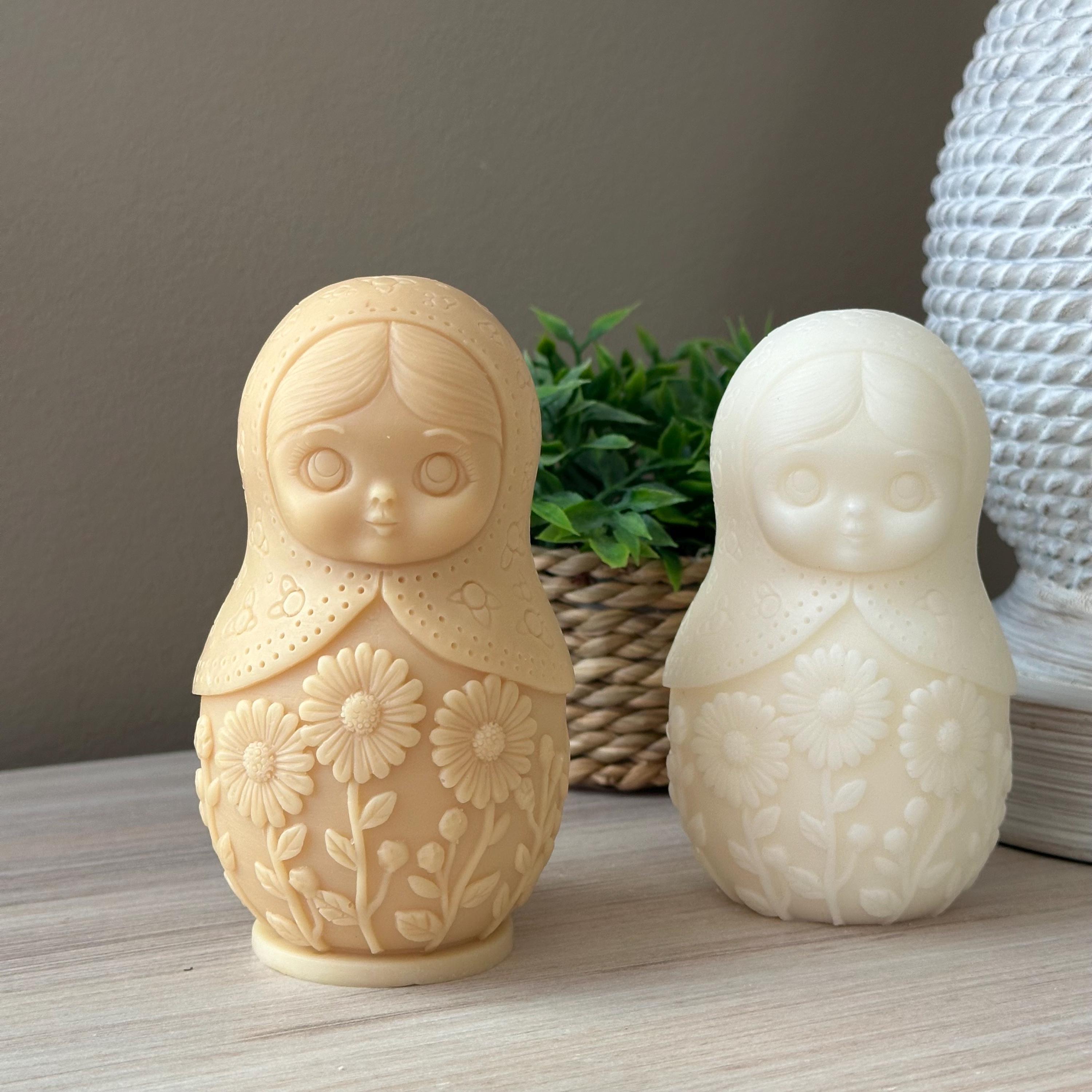 Matryoshka Candle – Russian Doll Soy Wax Candle, Floral Babushka Decor ...