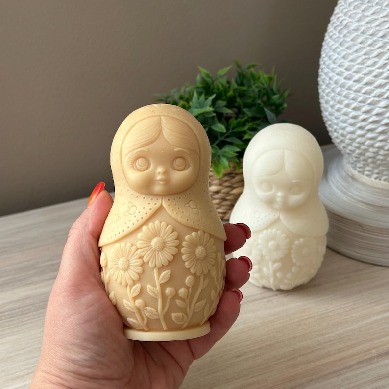 Matryoshka Candle – Russian Doll Soy Wax Candle, Floral Babushka Decor ...
