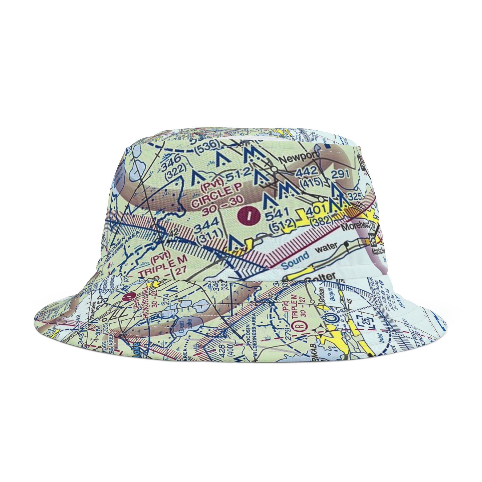 Personalized Aviation Sectional Chart Bucket Hat (AOP), Aviation ...