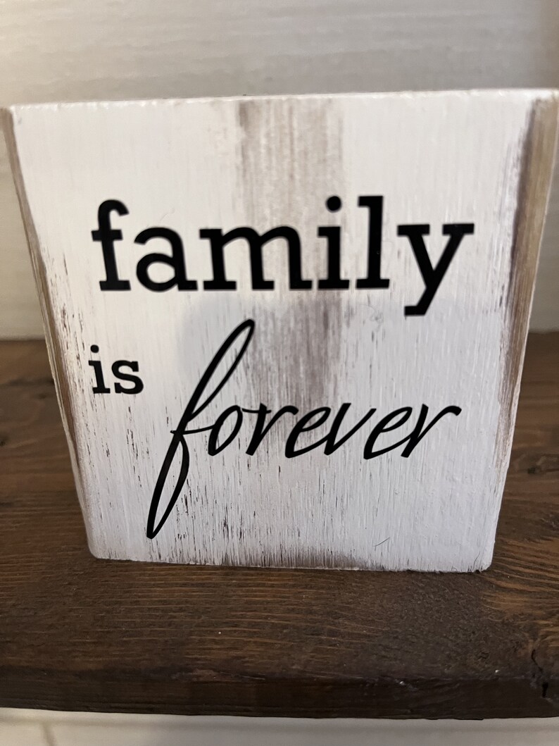 Personalized Family Saying Cube | Handcrafted Distressed Sign | Block ...