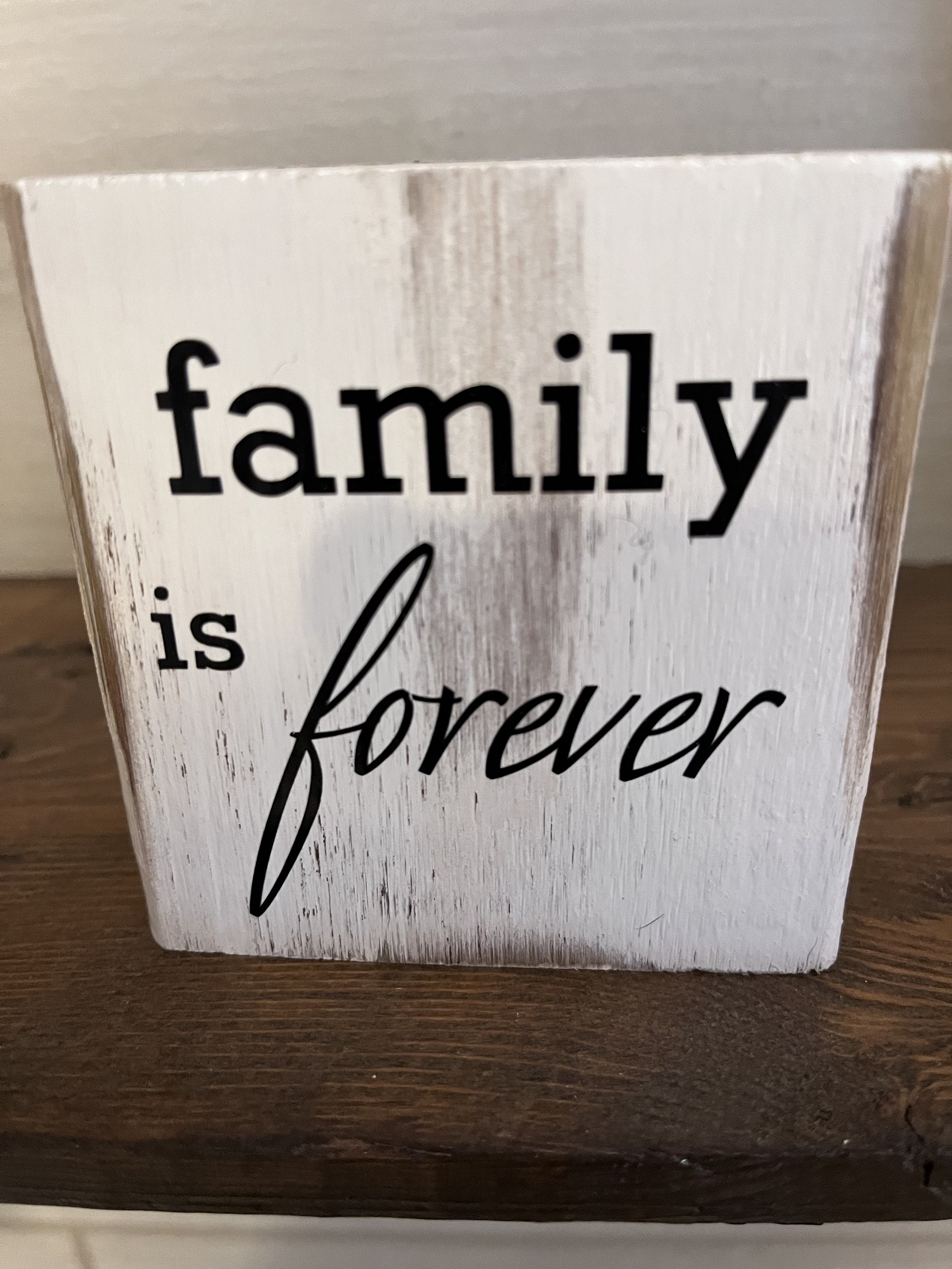 Personalized Family Saying Cube | Handcrafted Distressed Sign | Block ...