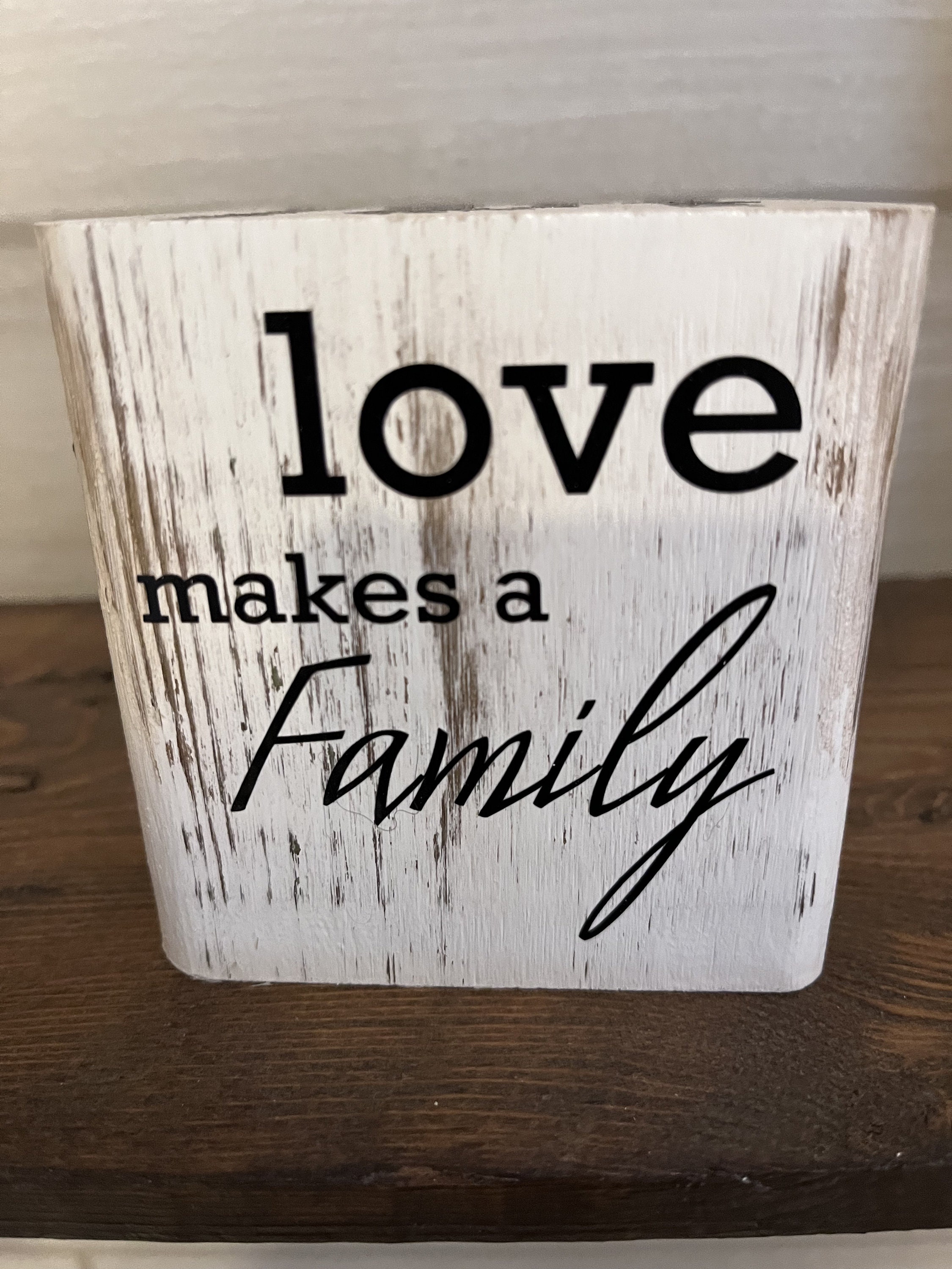 Personalized Family Saying Cube | Handcrafted Distressed Sign | Block ...