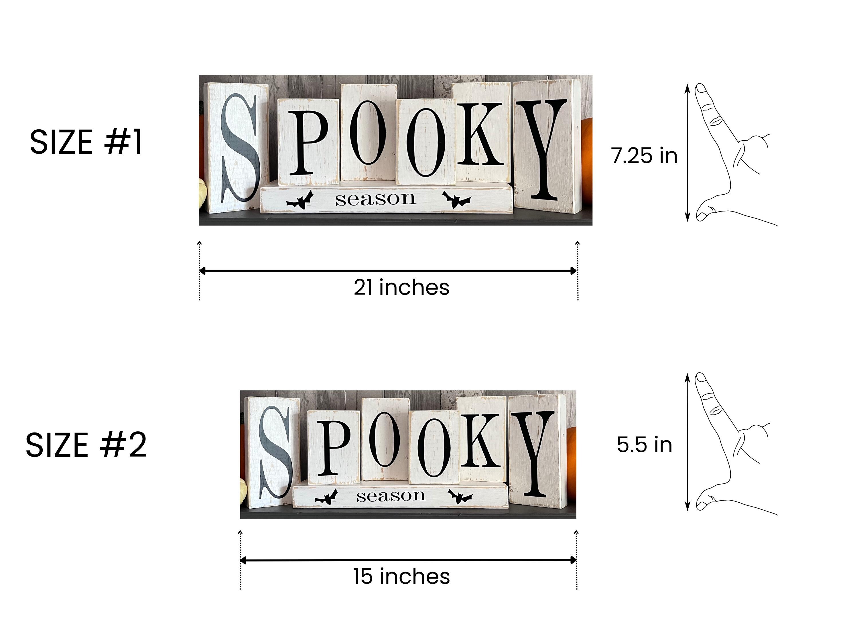 Spooky Season Wood Sign, Word Blocks, Halloween Decor, Fall, Distressed ...