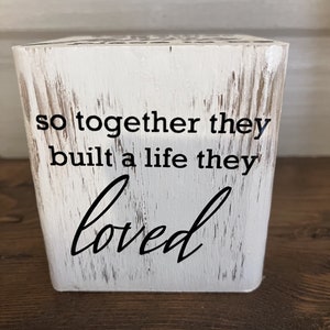 Personalized Family Saying Cube | Handcrafted Distressed Sign | Block ...