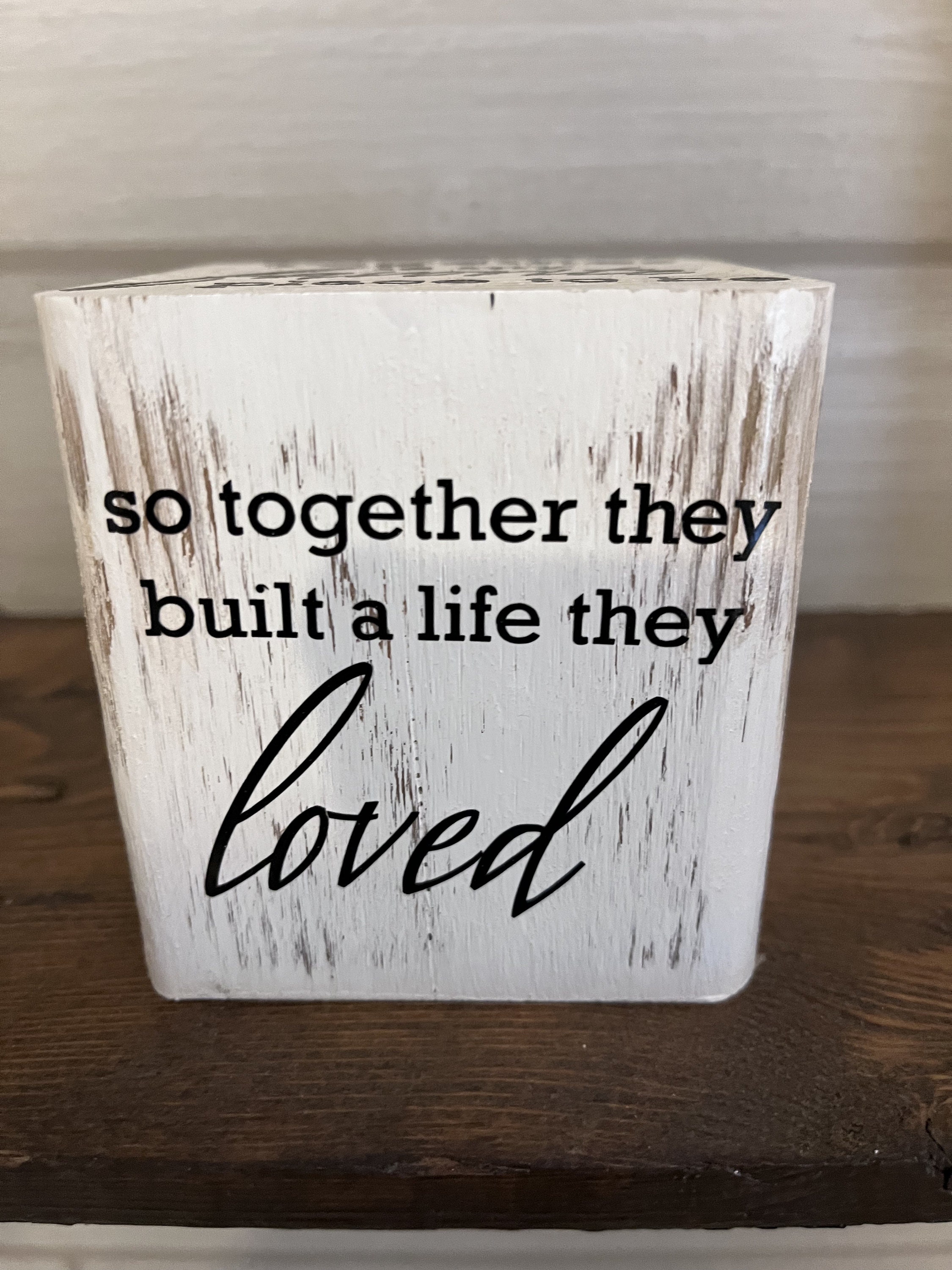 Personalized Family Saying Cube | Handcrafted Distressed Sign | Block ...