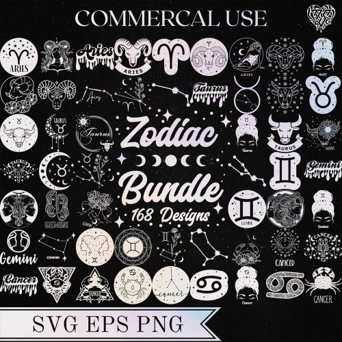 Zodiac SVG Bundle Astrology Svg Celestial Svg Horoscope - Etsy
