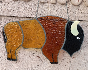Stained Glass Buffalo Bison - Etsy