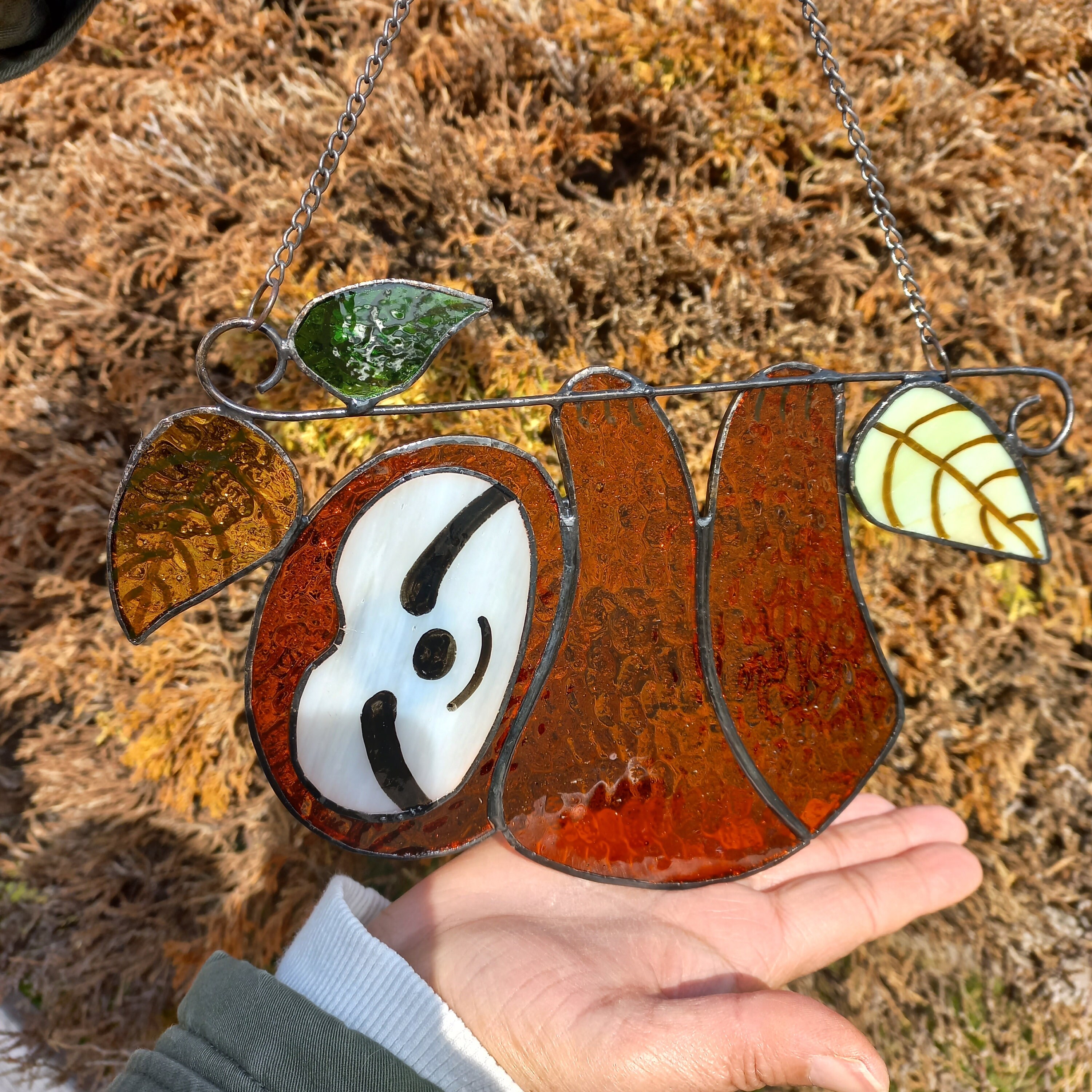 Brown Sloth Window Hanging, Sloth Glass Suncatcher, Sloth Decor Gifts ...