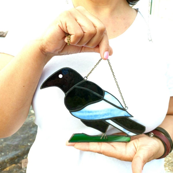 Stained Glass Raven Window Hanging - Etsy