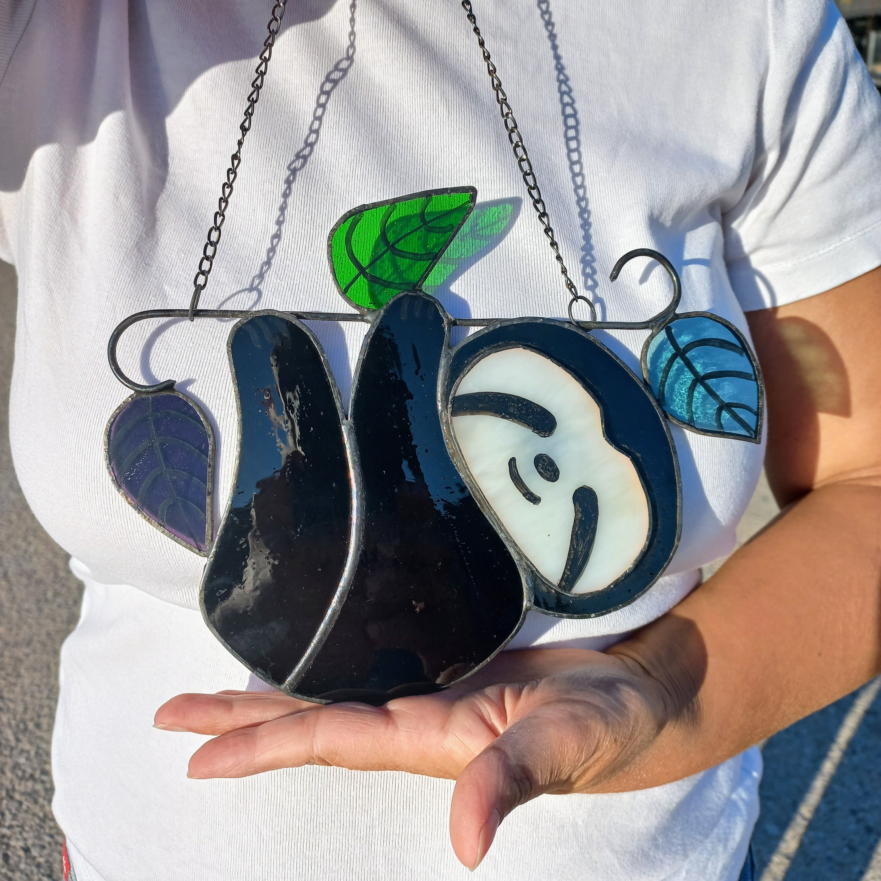 Black Sloth Window Hanging, Sloth Glass Suncatcher, Sloth Decor Gifts ...