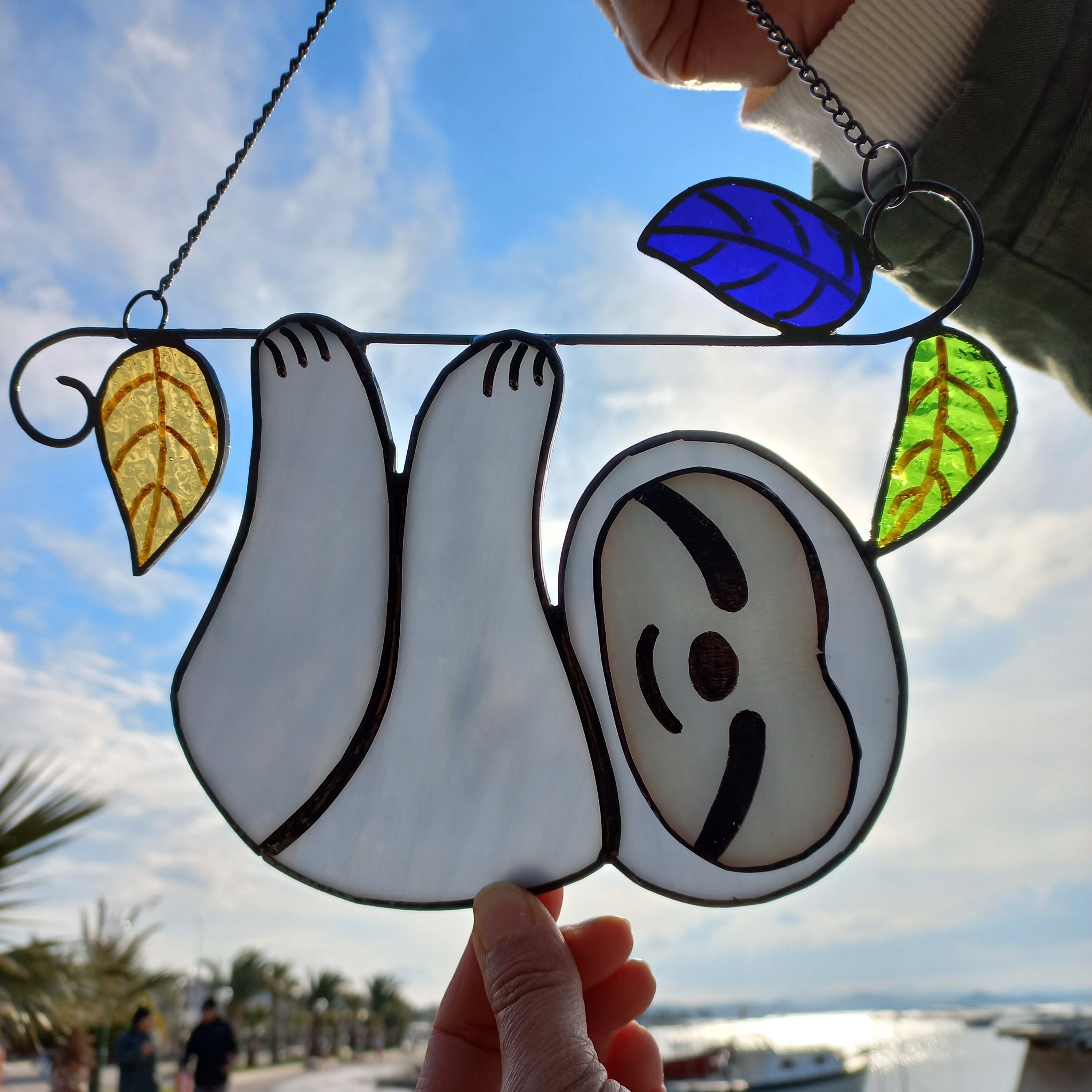 Stained Glass Sloth Window Hanging Sloth Glass Suncatcher - Etsy