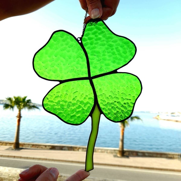 Shamrock Stained Glass Window Hanging - Etsy