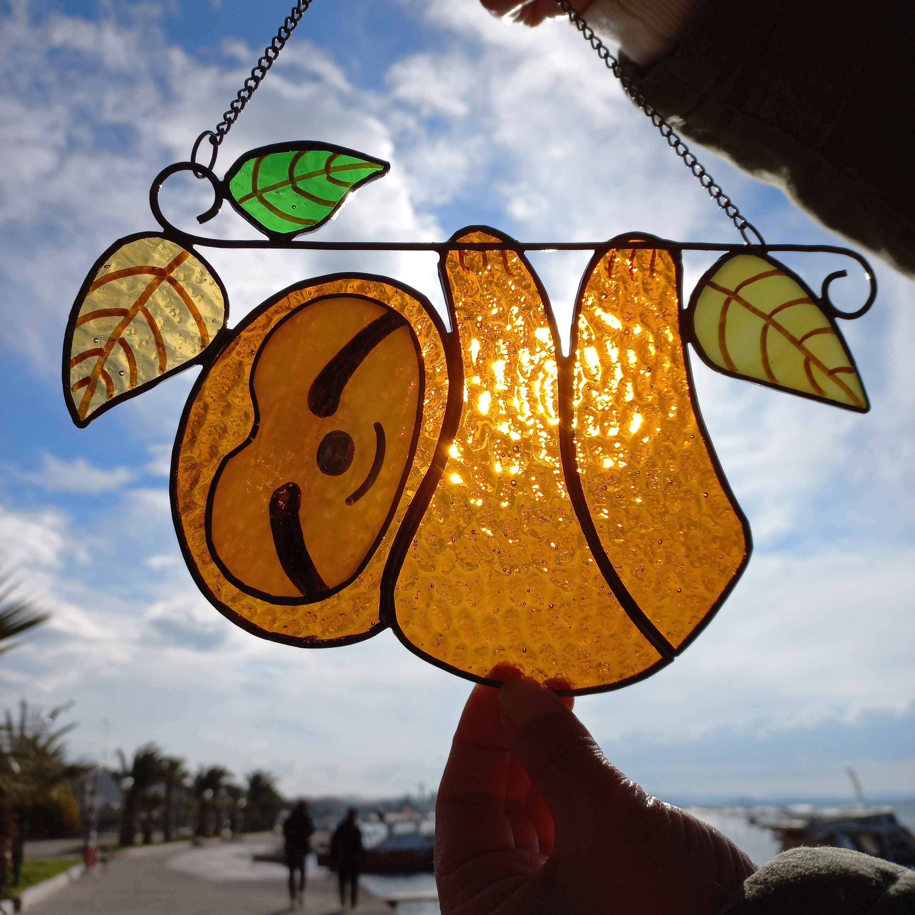Brown Sloth Window Hanging, Sloth Glass Suncatcher, Sloth Decor Gifts ...