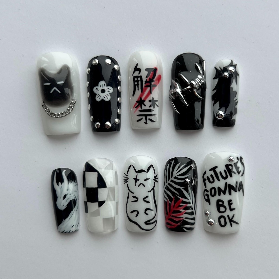 D-day - NFC Tag Kpop Nails, D-day Inspired Press Ons, Min Yoongi Press ...