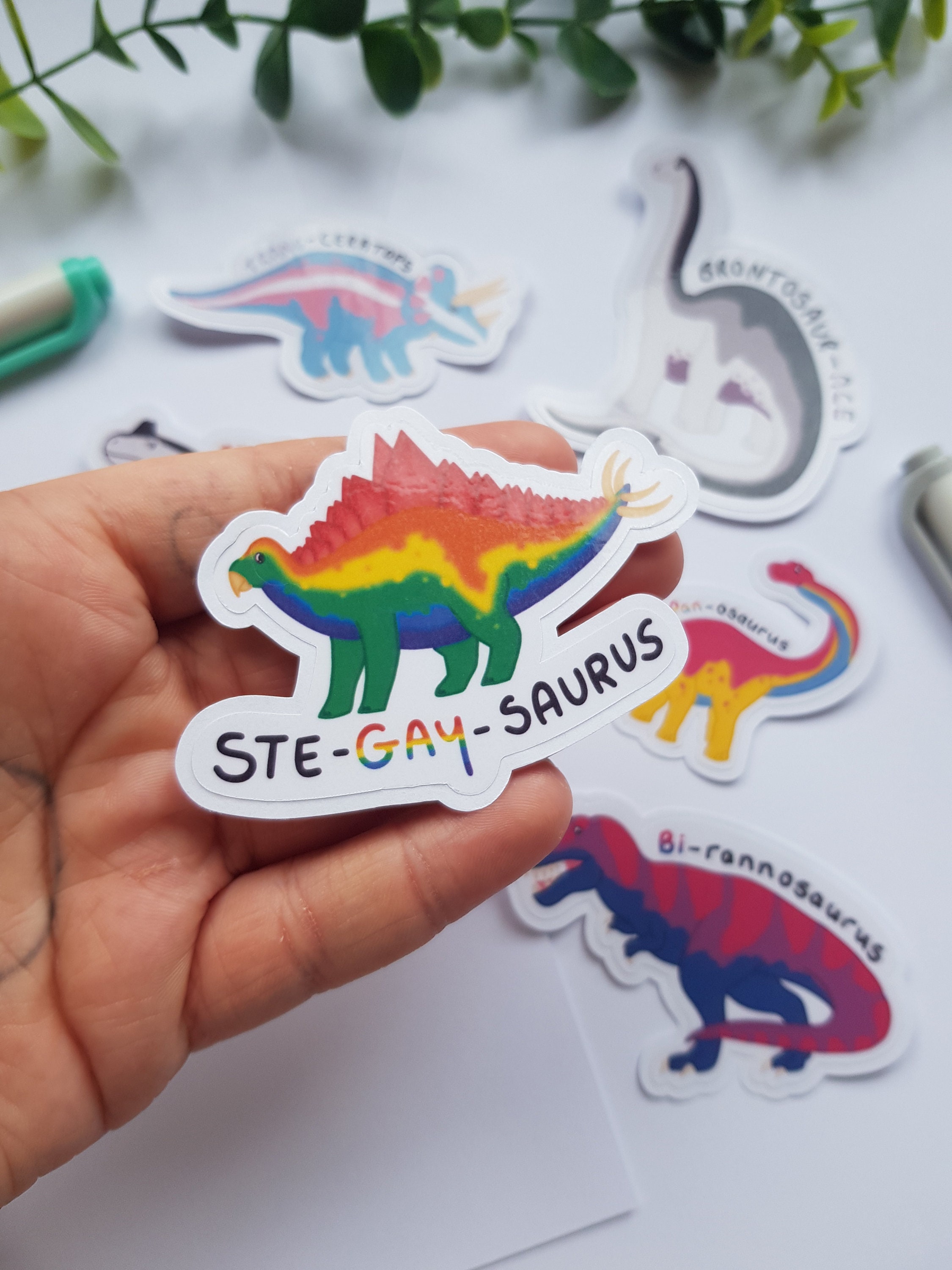 Pride Dino Stickers Lgbtq Stickers Pride Stickers Dinosaur - Etsy UK